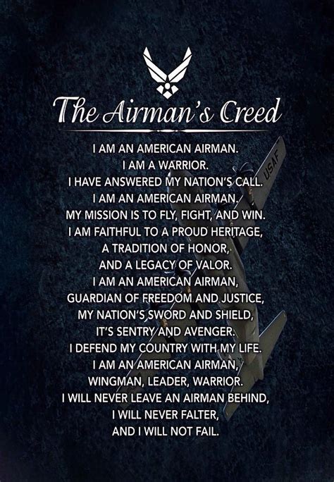 The Airmans Creed Canvas I Am A American Airman Canvas Veteran