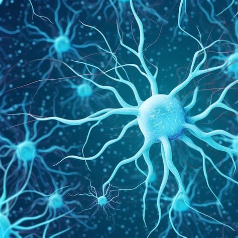 Premium Ai Image Synapse And Neuron Illustration On Blue Background Ai