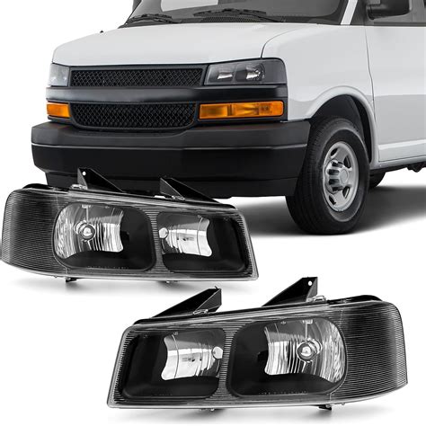 Adcarlights Headlights Compatible With Chevy Express 2003
