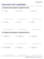 Logarithms Worksheets Worksheets Library