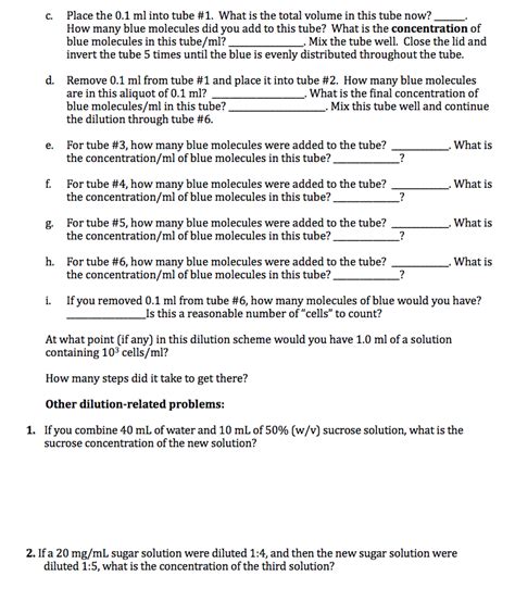 Solved Initial Stock Solution Final Solution Chegg