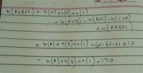 If A B And C Are Three Non Empty Sets Such That N A Cap B Cap C And N A Delta B N B