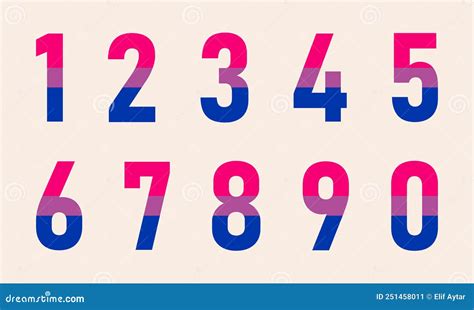Numbers With Bisexual LGBTQ Flag Pattern Illustration Perfect For Your Identity Transgender