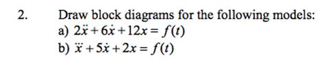 Solved Draw Block Diagrams For The Following Models A Chegg