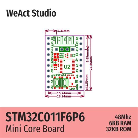 Weact Stm32c011f6p6 Stm32c011 Stm32c0 Stm32 Płyta Główna Płyta Demonstracyjna