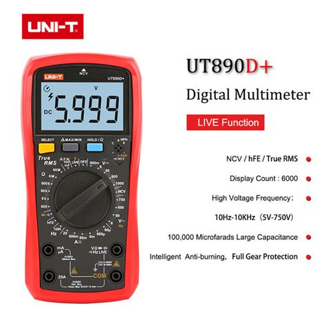 （uni T Original）ut890c Ut890d T Rms Digital Multimeter 20a Ammeter 1000 Voltmeter Resistance