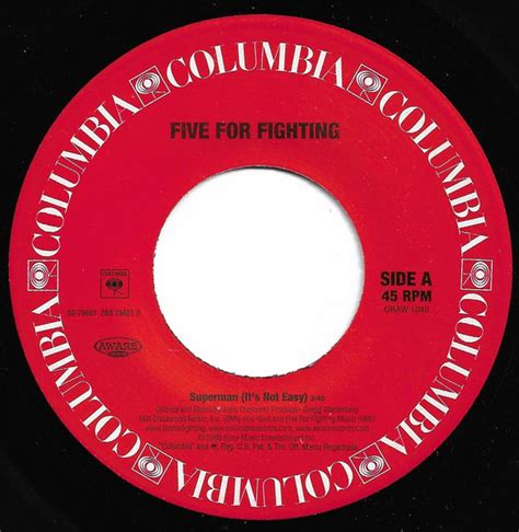 Five For Fighting Superman Its Not Easy Vinyl 7 45 Rpm