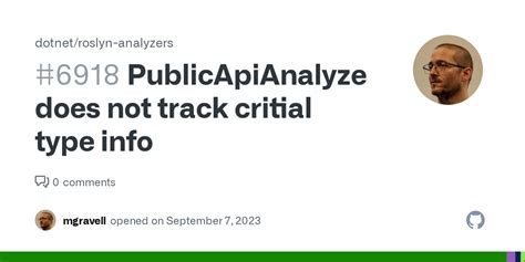publicapianalyzers does not track critial type info · issue 6918 · dotnet roslyn analyzers · github