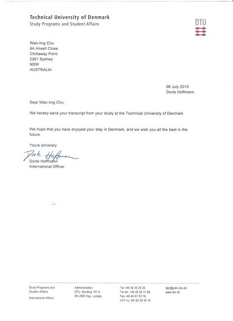 Dtu Transcript Chu Pdf