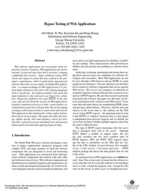 Bypass Testing Web Apps Pdf World Wide Web Internet And Web