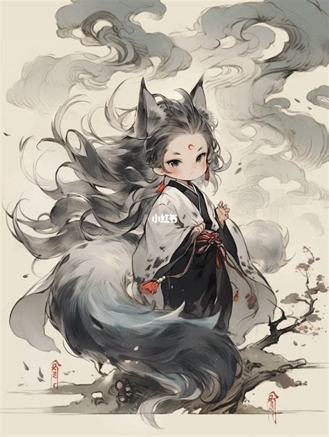 长相思｜涂山璟｜九尾狐｜q版国风插画｜ai 花瓣网