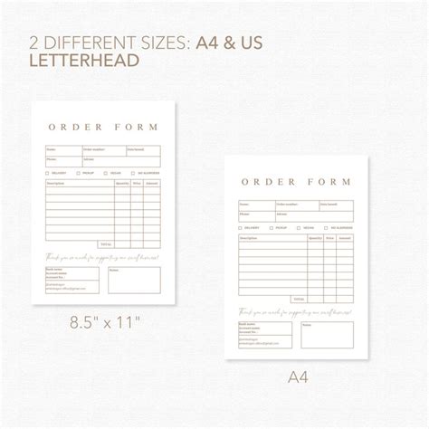 Editable Ordering Form Template For Small Businesses Custom Canva Order