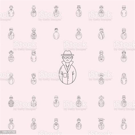 아바타 탐정 아이콘입니다 웹 및 모바일에 대 한 보편적인 아바타 아이콘 설정 Criminal Investigation에 대한 스톡 벡터 아트 및 기타 이미지