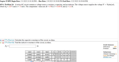 Solved 6 Problem 14 A Series Ac Circuit Contains A