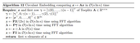 Algorithm Circulant Embedding In Python Stack Overflow