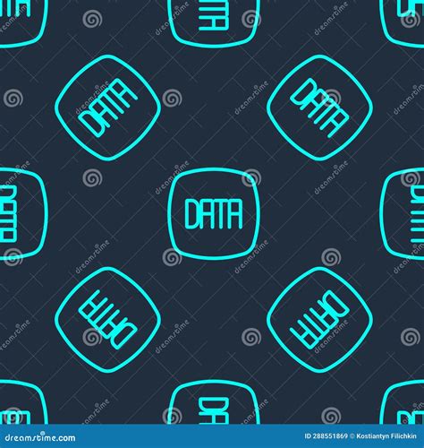 Green Line Data Analysis Icon Isolated Seamless Pattern On Blue Background Business Data