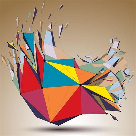 Premium Vector Perspective Technology Demolished Shape With Lines And Dots Connected Bright