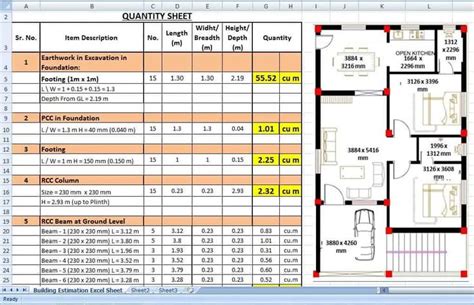 Building Estimation Excel Sheet Free Download