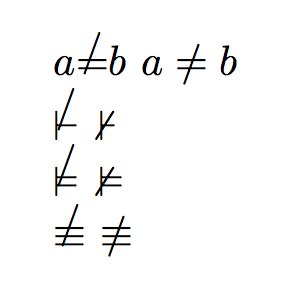 Unicode Math Negated Binary Or Relation Symbols In Lualatex Of
