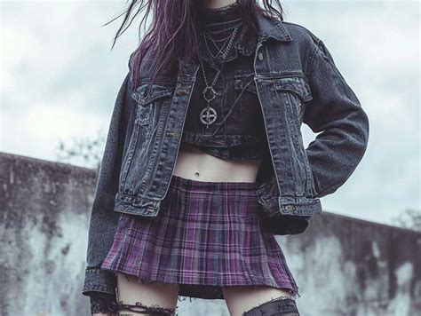 8 Grunge Outfit Ideas With Moody Purple And Charcoal Layers