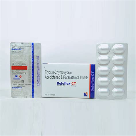 Doloflex Ct Trypsin Chymotrypsinaceclofenac And Paracetamol Tablets