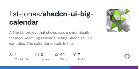 GitHub List Jonas Shadcn Ui Big Calendar A Next Js Project That
