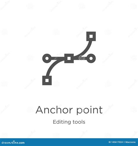 Anchor Point Icon Vector From Editing Tools Collection Thin Line Anchor Point Outline Icon