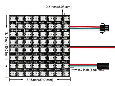 Neopixel Hajlékony Led Mátrix 8x8 Rgb Led Ws2812b Tavir Webshop