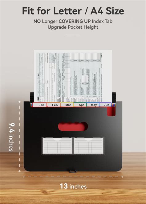 Abc Life 12 Pockets Accordion File Organizer Expanding File Folders Portable