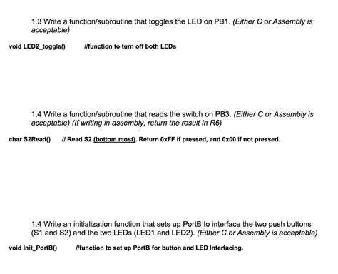 Solved 1 Ihe Following Two Push Buttons And Two Leds Are