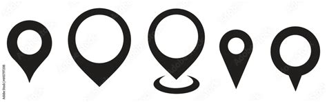 simple map pin map marker pointer icon set modern map markers stock