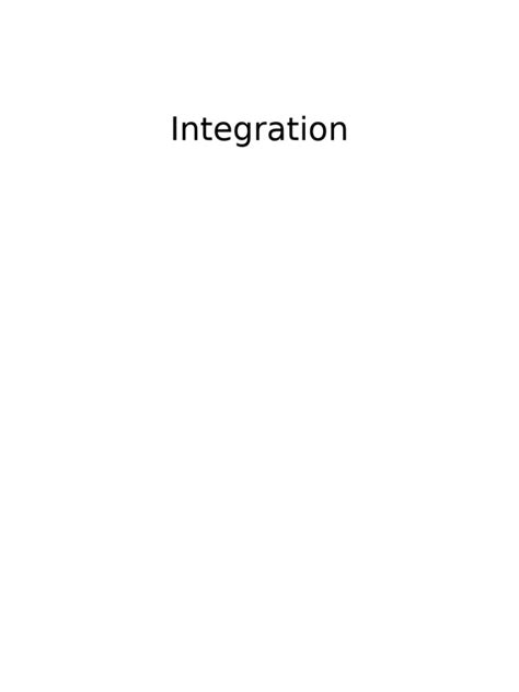 Integration Pdf
