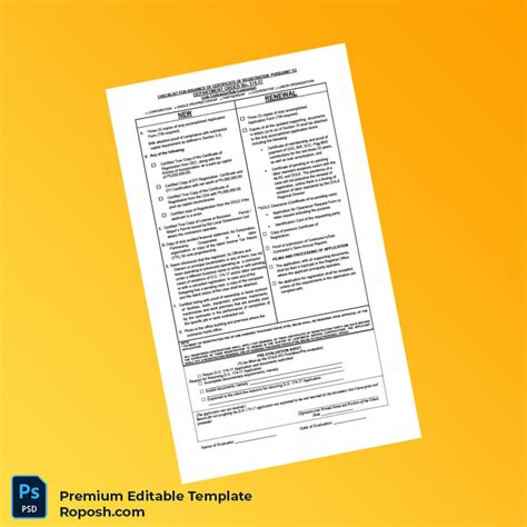 Customizable Philippines Dole Certificate Of Registration Checklist