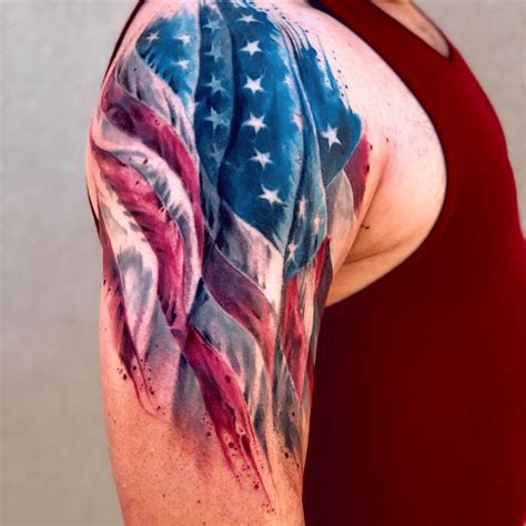 American Flag Tattoos Shoulder