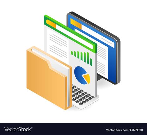Computer Analysis Data Folder Royalty Free Vector Image