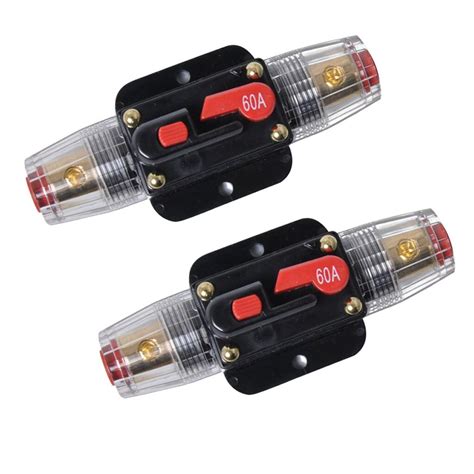 2pcs 60a Car Inline Circuit Breaker Automatic Fuse Grandado