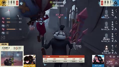 第五人格2022ivl秋季赛常规赛w10d2第三场 Wolves Vs Act 第二局 Wolves战队获得最终胜利