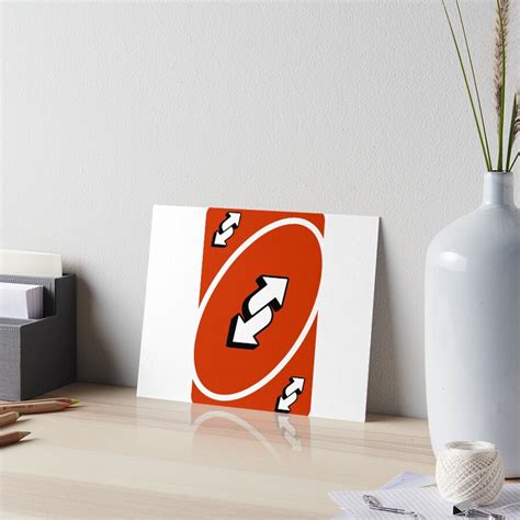 Red Uno Reverse Card Art Board Print By Methodform Redbubble