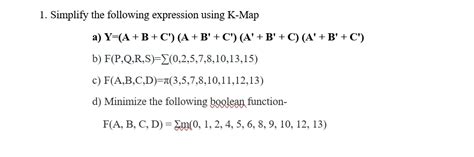 solved simplify the following expression using