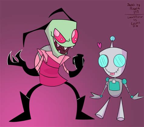 Invader Zim And Gir Collab With Alinaria897 By Oldmannamedsteelydan On Deviantart