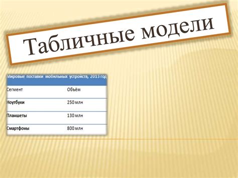 Табличные модели презентация онлайн