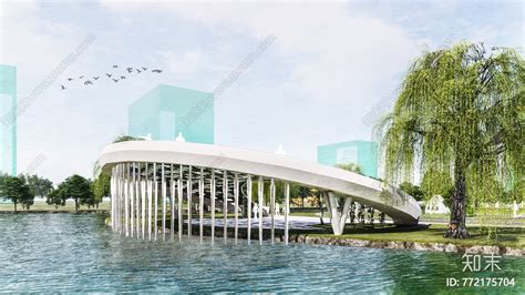 现代风格观景桥su模型下载【id772175704】知末su模型网