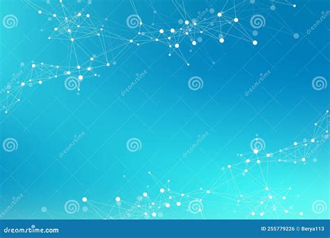 Geometric Abstract Background With Connected Lines And Dots Connectivity Flow Point Stock