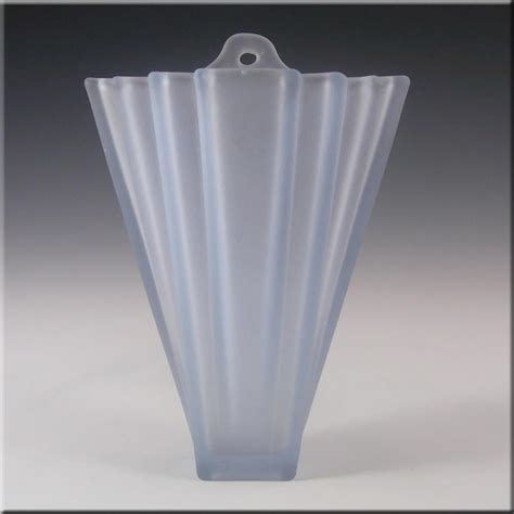 Bagley 1930s Art Deco Blue Glass Grantham Wall Vase 334 £5000 Grantham Deco Blue Bagley