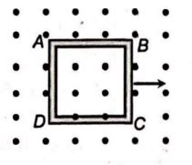 A Metallic Square Loop A B C D Is Moving In Its Own Plane With Velocity V In A Uniform Magnetic