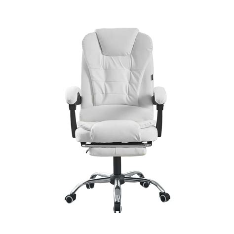 ᐉ Офісне крісло з підставкою для ніг Bonro Bn 6071 до 150 кг Білий • Краща ціна в Києві Україні