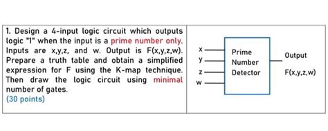 solved 1 design a 4 input logic circuit which outputs logic