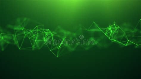 Abstract Background Of Green Plexus Connected By Lines And Dots Nodes Smooth Looped Motion