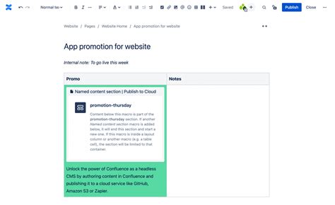 Determine The Boundaries Of A Named Content Section Publish To Cloud For Confluence Docs