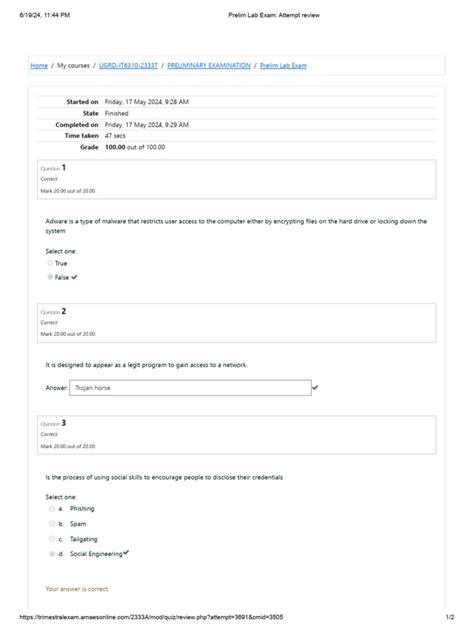 Prelim Lab Exam Attempt Review Pdf Malware Ransomware